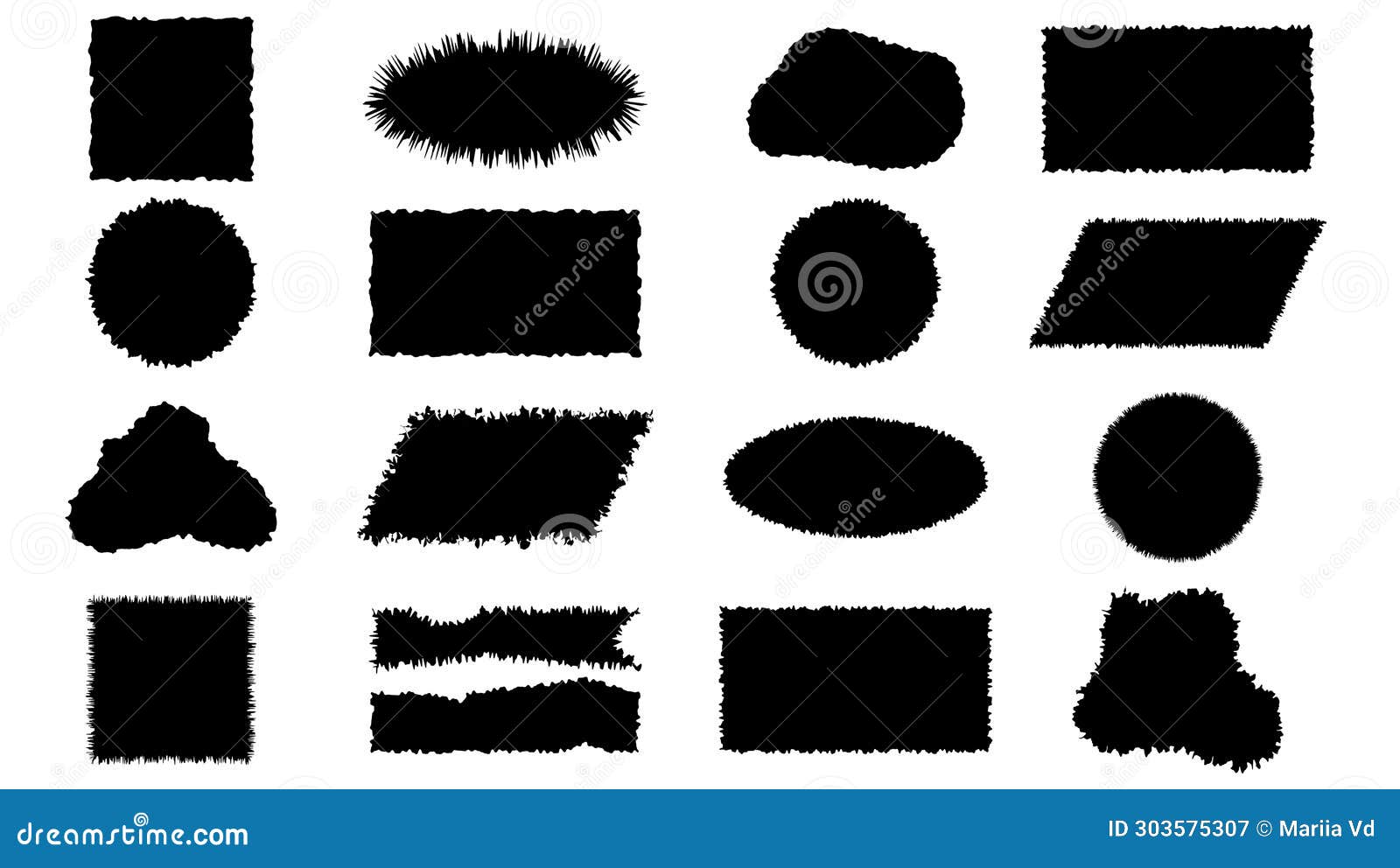 Torn and Rip Edge Paper Shape. Rough Jagged Rectangle Frame for Collage ...