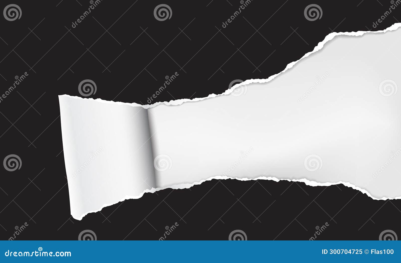 Ripped Black And White Paper Strips. Realistic Paper Scraps With Torn ...