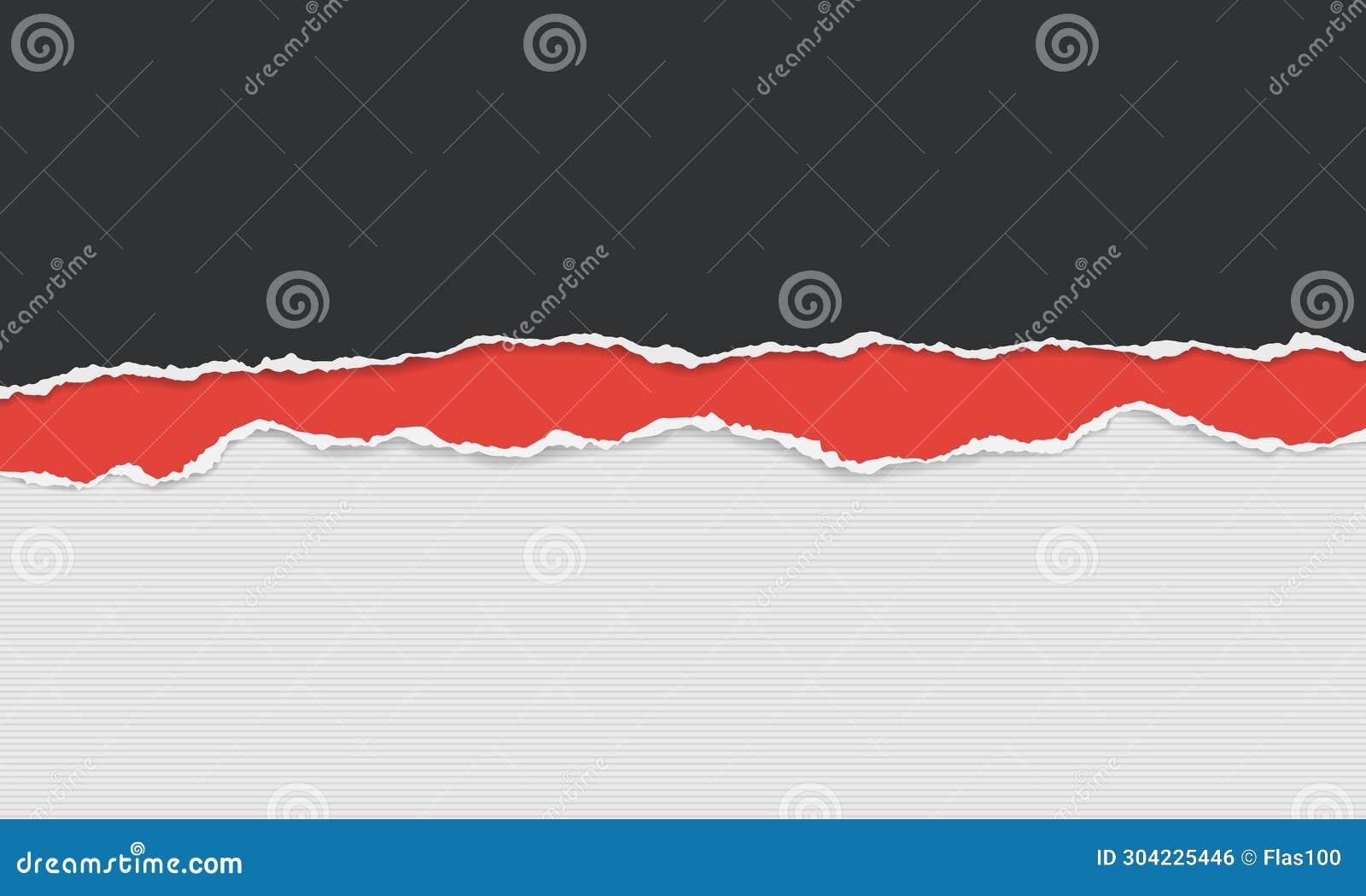 Torn, Ripped Black and Red Paper Strips with Soft Shadow are on Lined ...