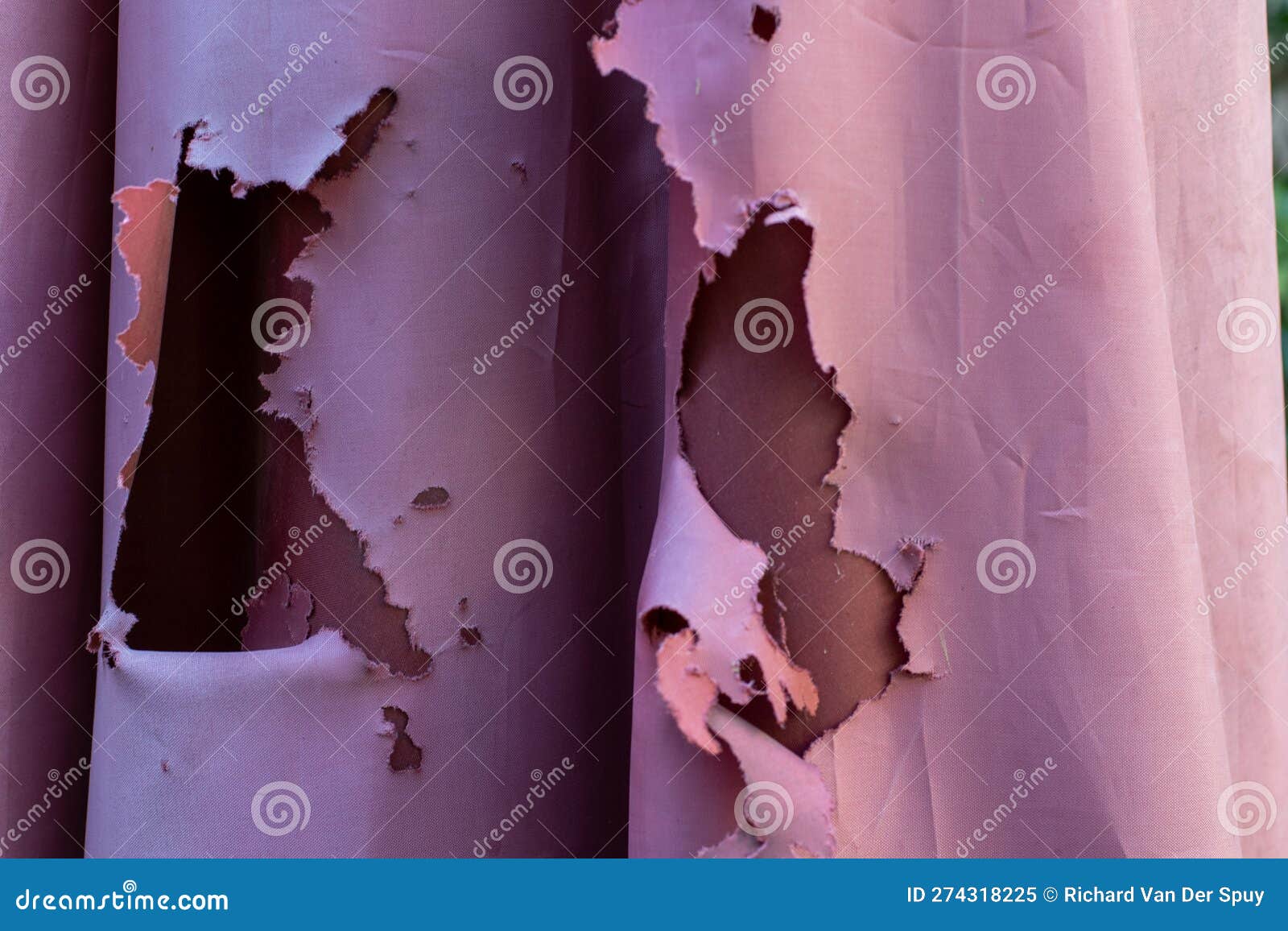 Torn and Ripped Canvas Canopy Stock Image - Image of canvas, house ...