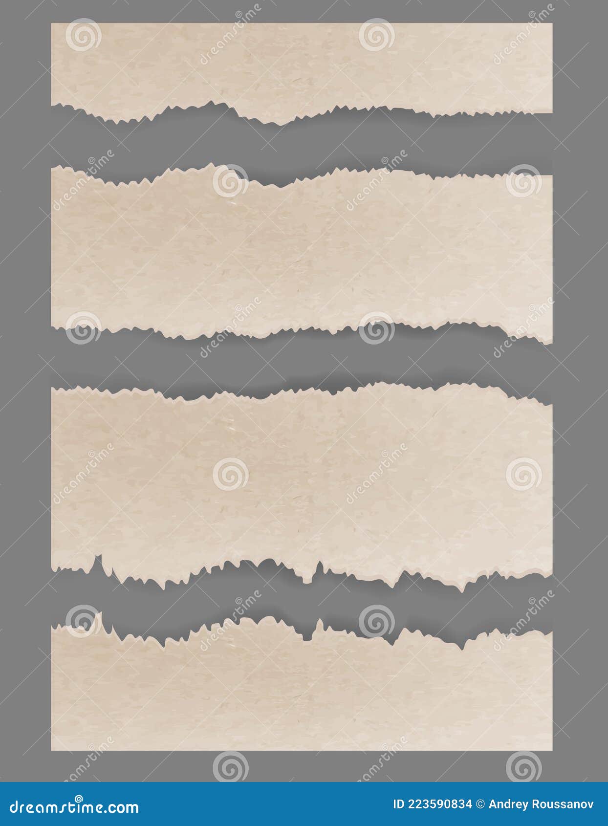 Torn Ripped Cardboard. Textured Vector Stock Vector - Illustration of ...