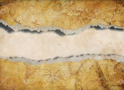 Torn or Ripped Old Map Background Stock Illustration - Illustration of ...