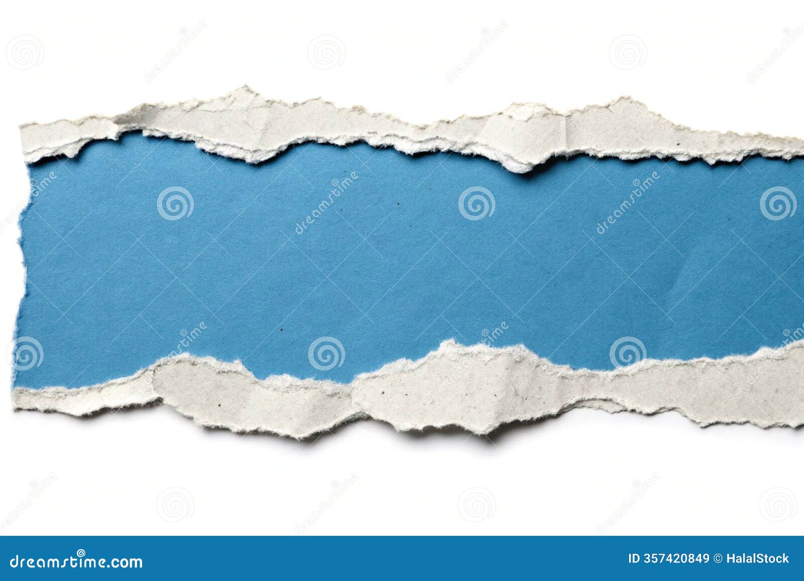 Torn or Ripped Paper Blue Header Isolated Stock Illustration ...