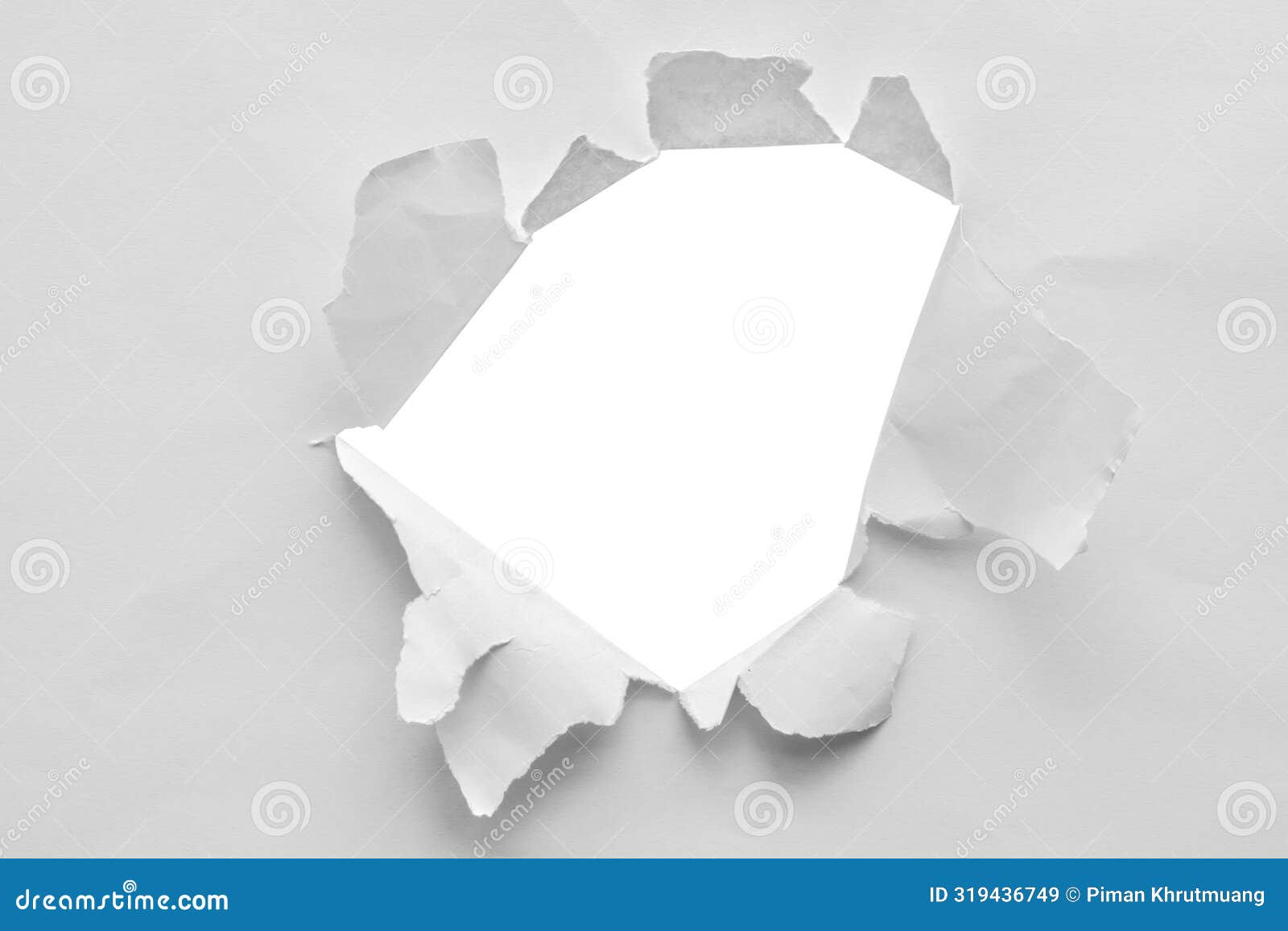 Torn Ripped Paper Hole Isolated on White Stock Image - Image of hole ...