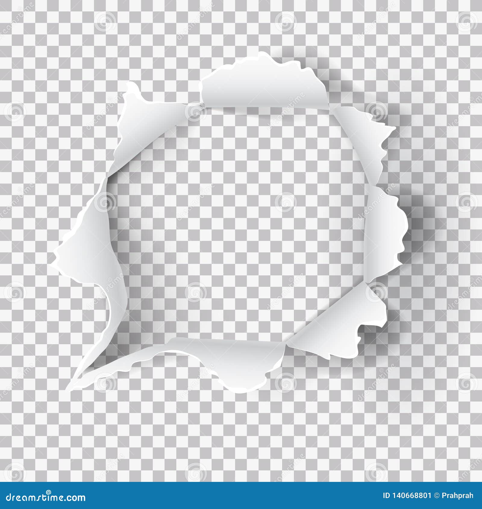 Torn Ripped Paper Hole on Transparent Background Stock Illustration ...