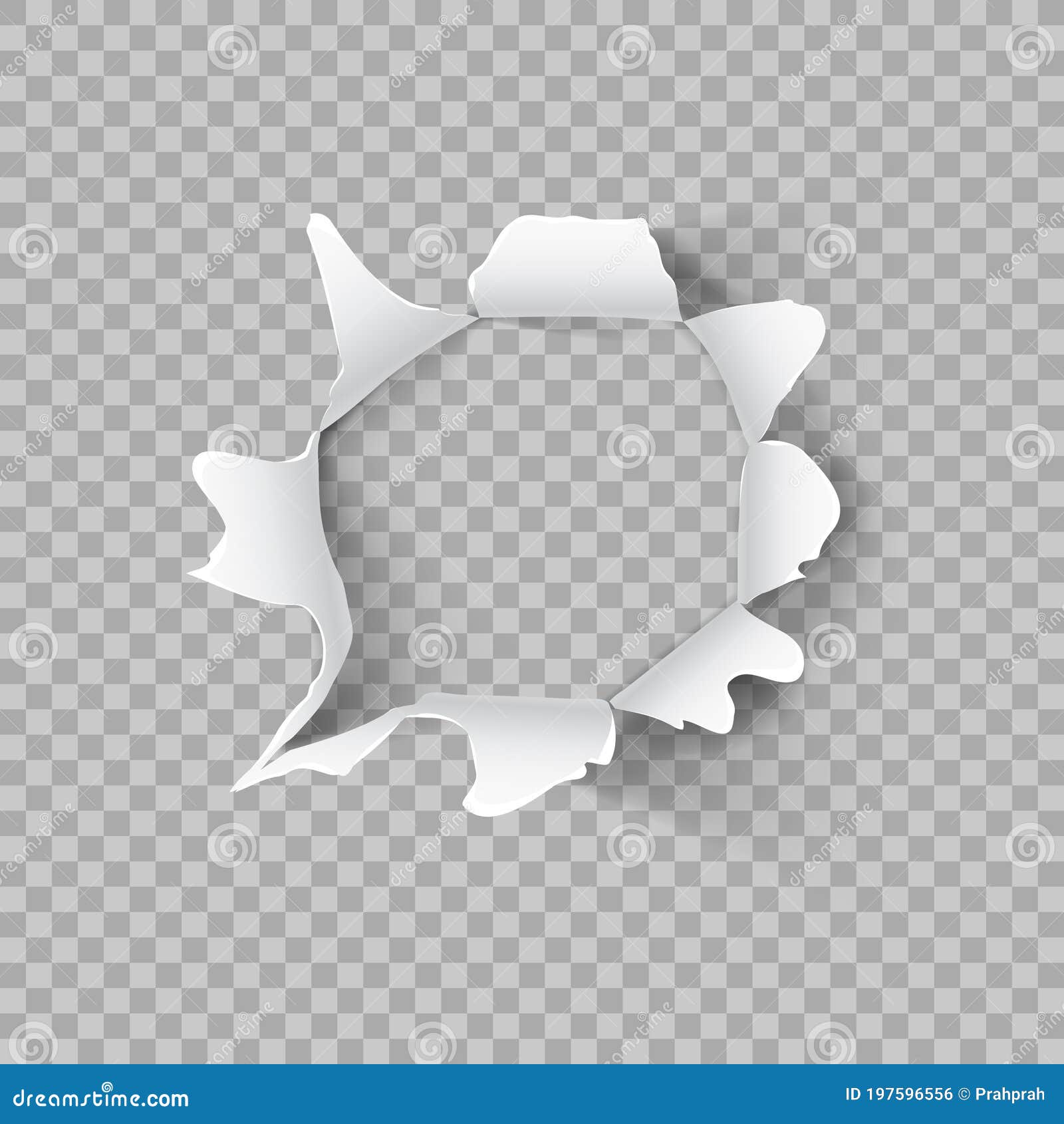 Torn Ripped Paper Hole on Transparent Background Stock Illustration ...
