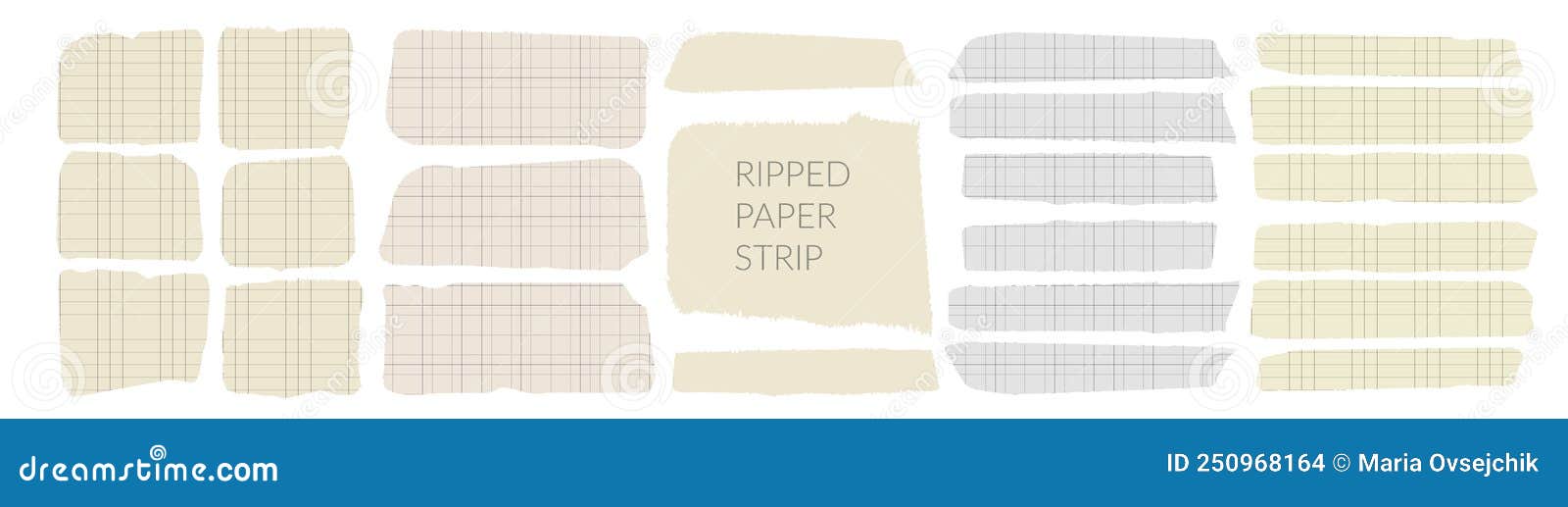 Torn Ripped Paper Rectangle Shape Vector Illustration. Cutout Collage ...
