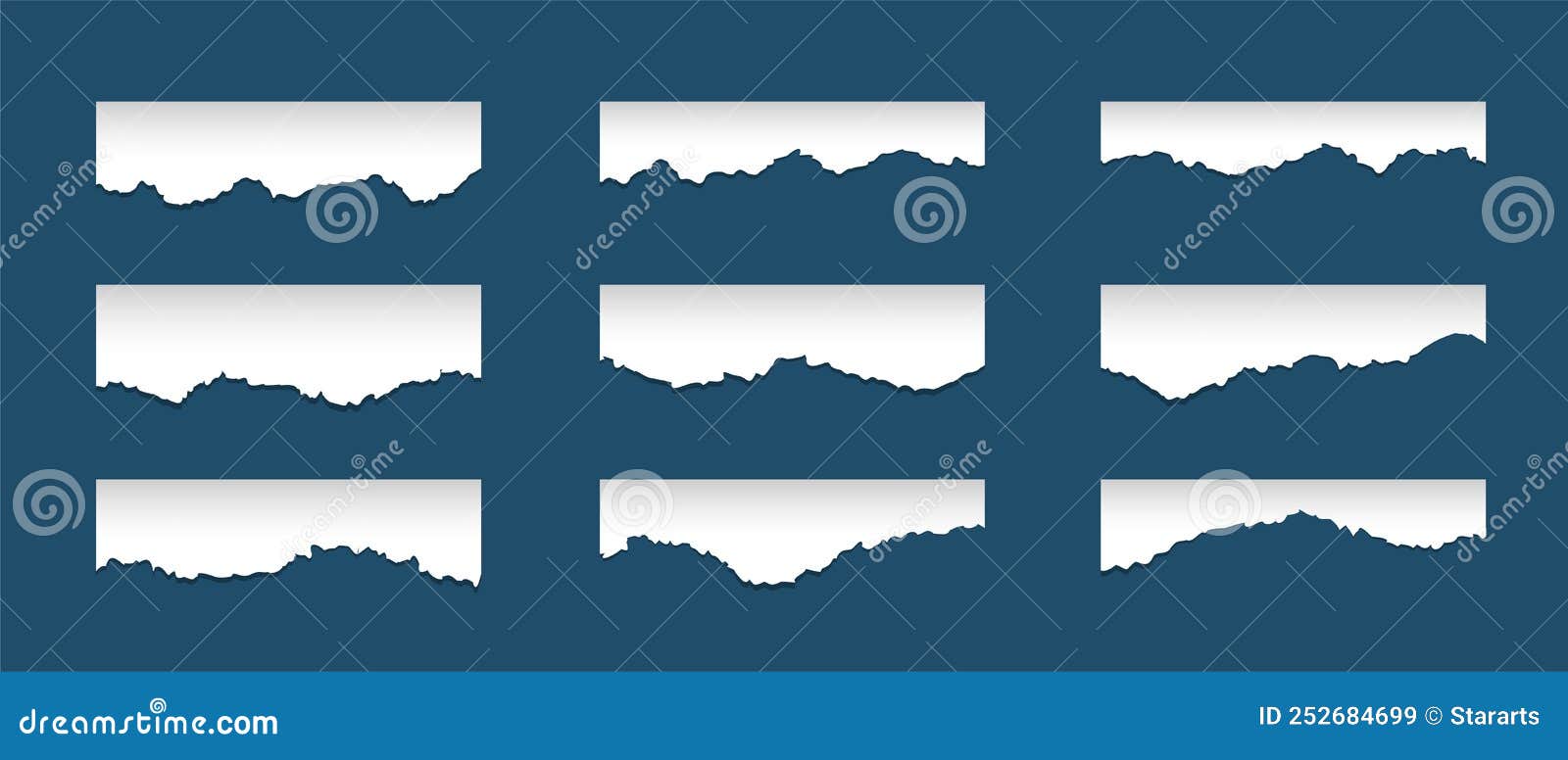 Torn Ripped Paper Sheets Collection Vector Illustration Stock Vector ...
