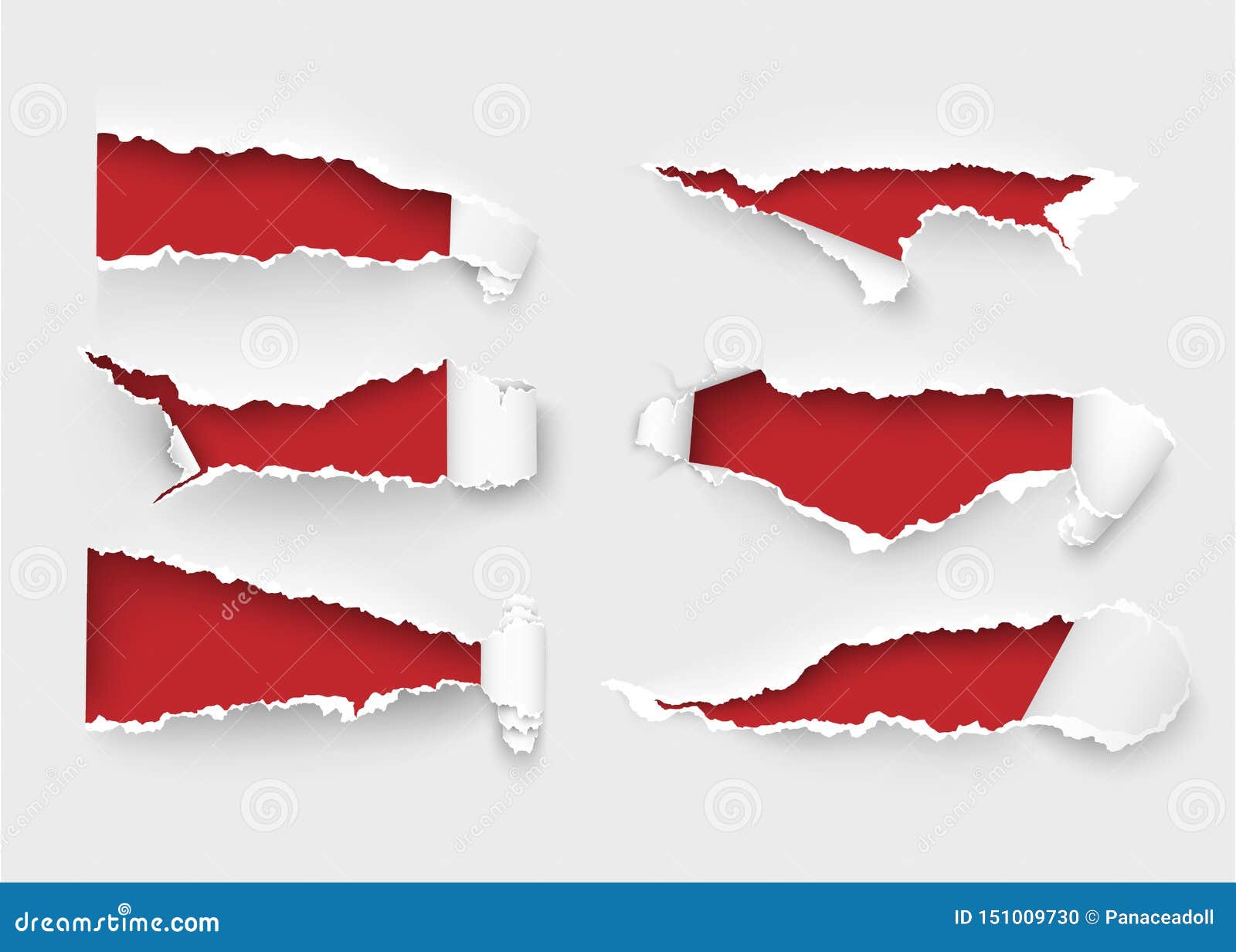 Torn Ripped Paper Vector Template, Sides with Ripped Edges Stock Vector ...