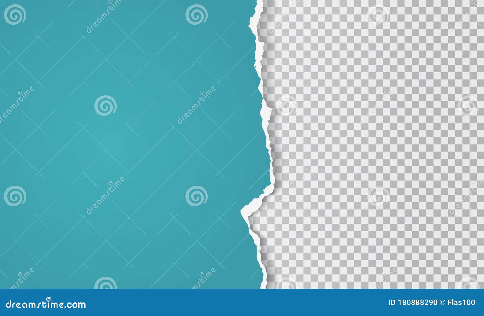 Torn, Ripped Piece of Vertical Blue Paper with Soft Shadow are on ...