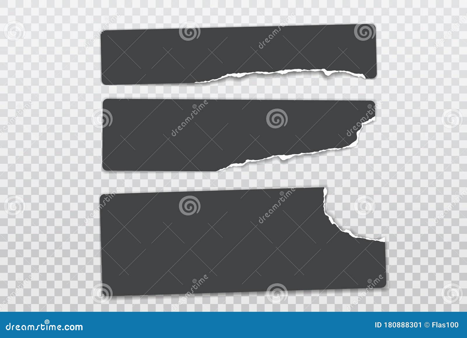 Torn, Ripped Pieces of Horizontal Black Sticky Note Paper with Soft ...