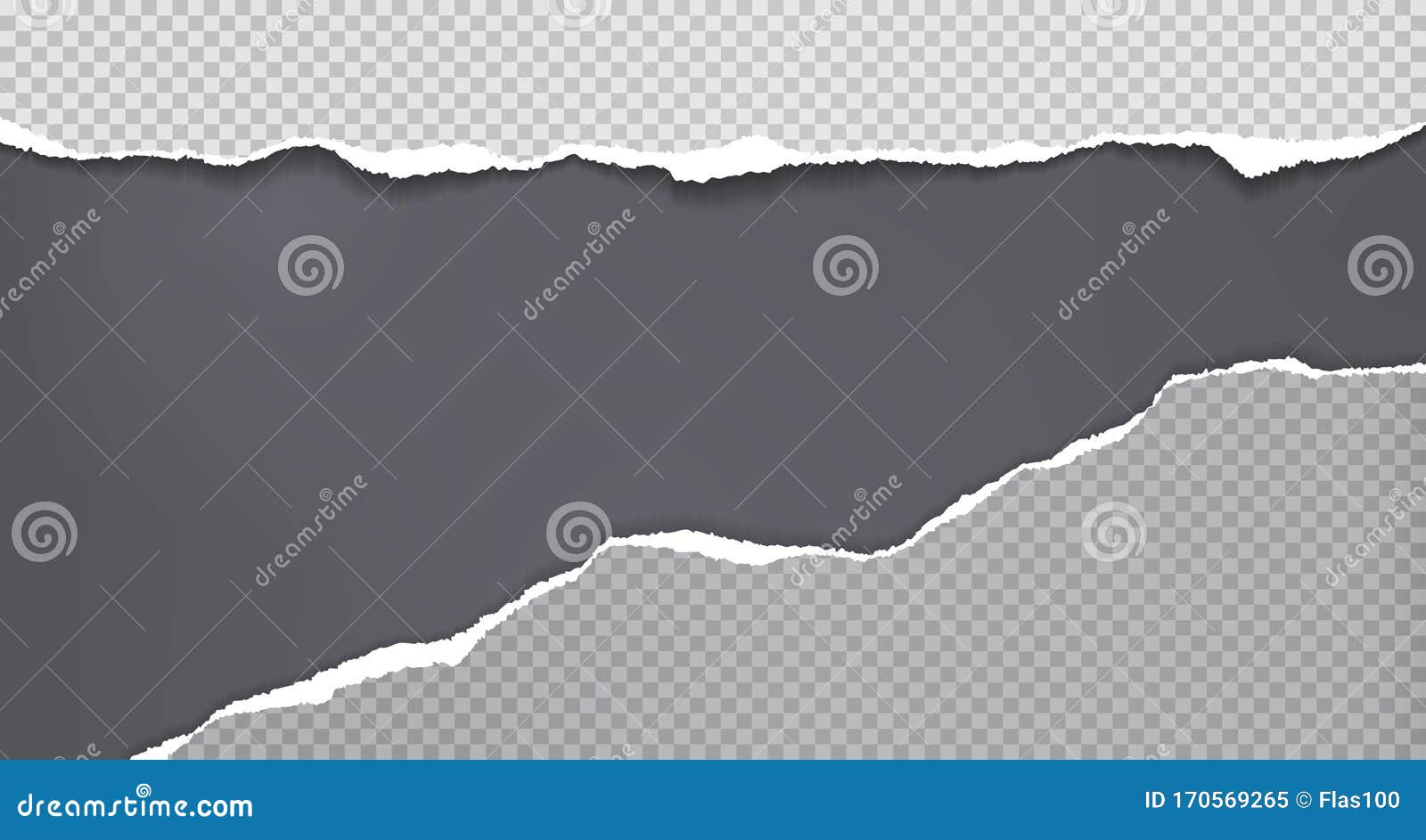 Torn, Ripped Pieces of Squared Horizontal Paper with Soft Shadow are on ...