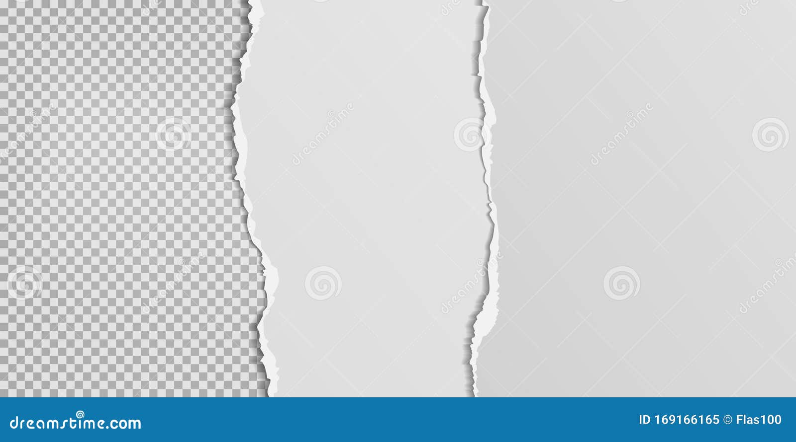 Torn, Ripped Pieces of Vertical White Paper with Soft Shadow are on ...