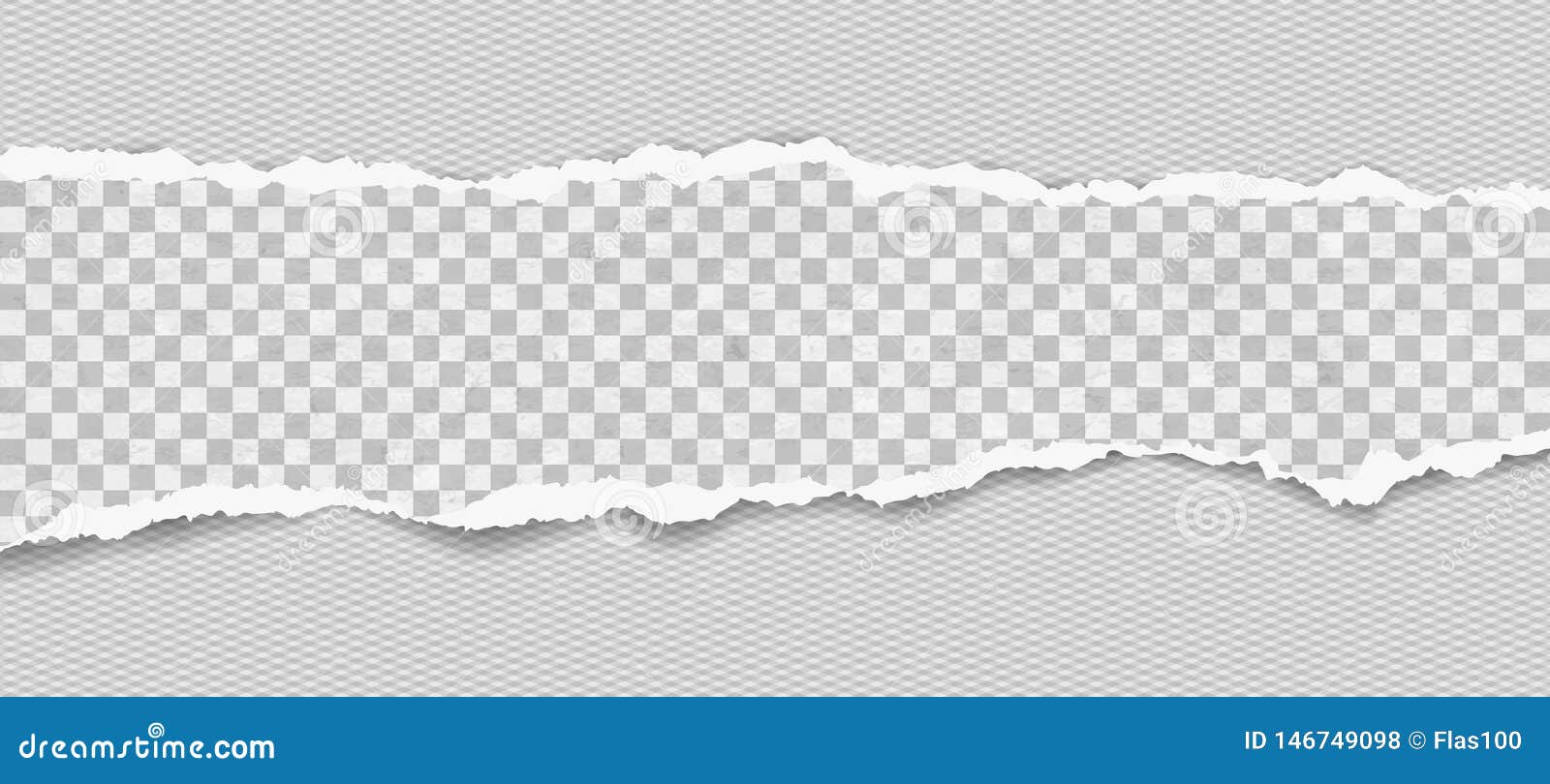 Torn, Ripped, Squared and Horizontal Paper Strip with Soft Shadow is on ...