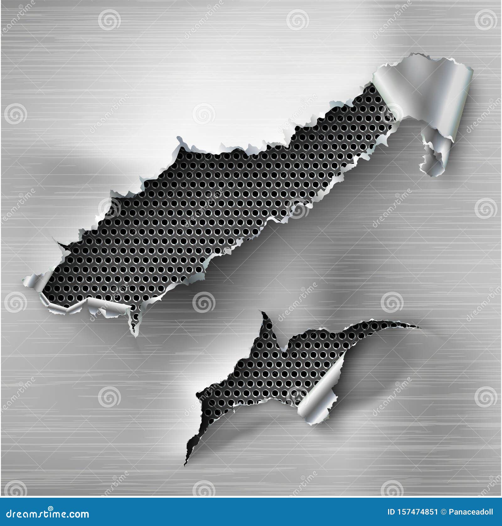 Torn Ripped Steel Vector Template, Sides with Ripped Metal Stock Vector ...
