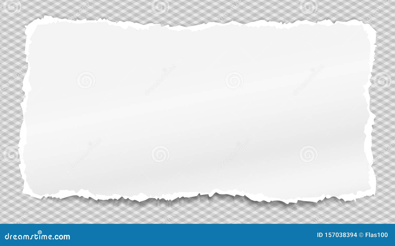 Torn, Ripped White Rectangular Paper Strips with Soft Shadow is on ...