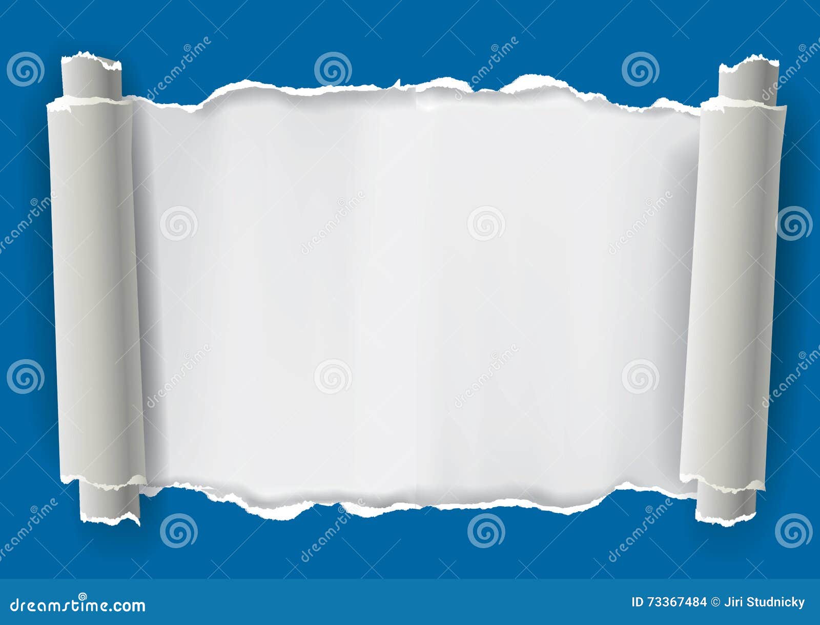 Torn Rolled Paper Background. Stock Illustration - Illustration of ...
