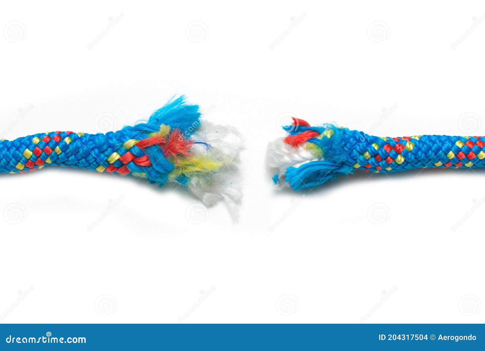 Torn Rope Isolated on White Background Stock Photo - Image of snapped ...