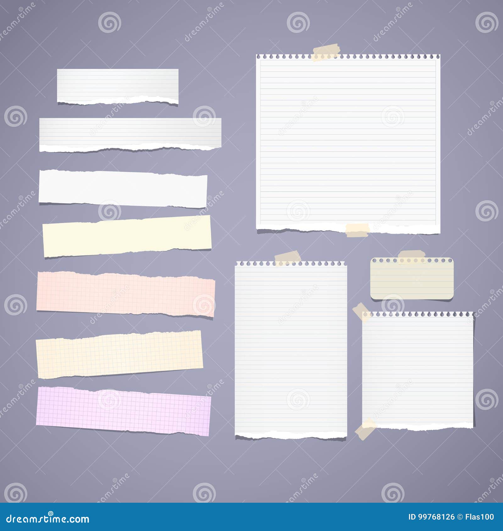 Torn Ruled Note, Copybook, Notebook Sheet Inserted Into Blue Squared ...