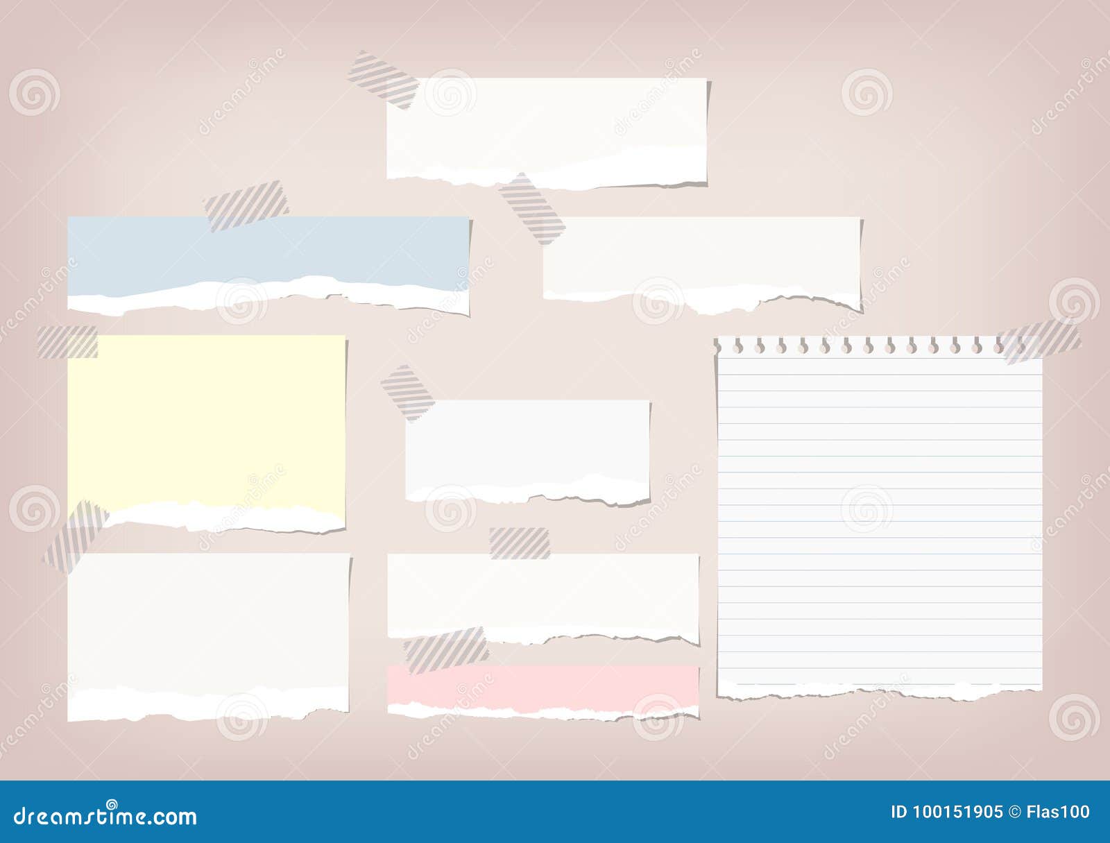 Torn Ruled Note, Copybook, Notebook Sheet Inserted Into Blue Squared ...