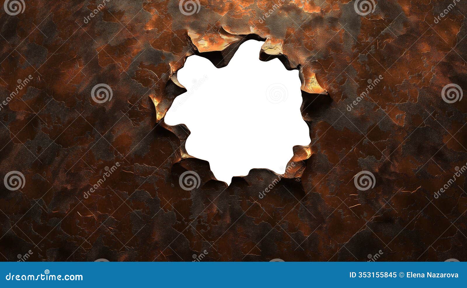 Torn Rusty Metal with Irregular Hole and Textured Surface Stock Image ...