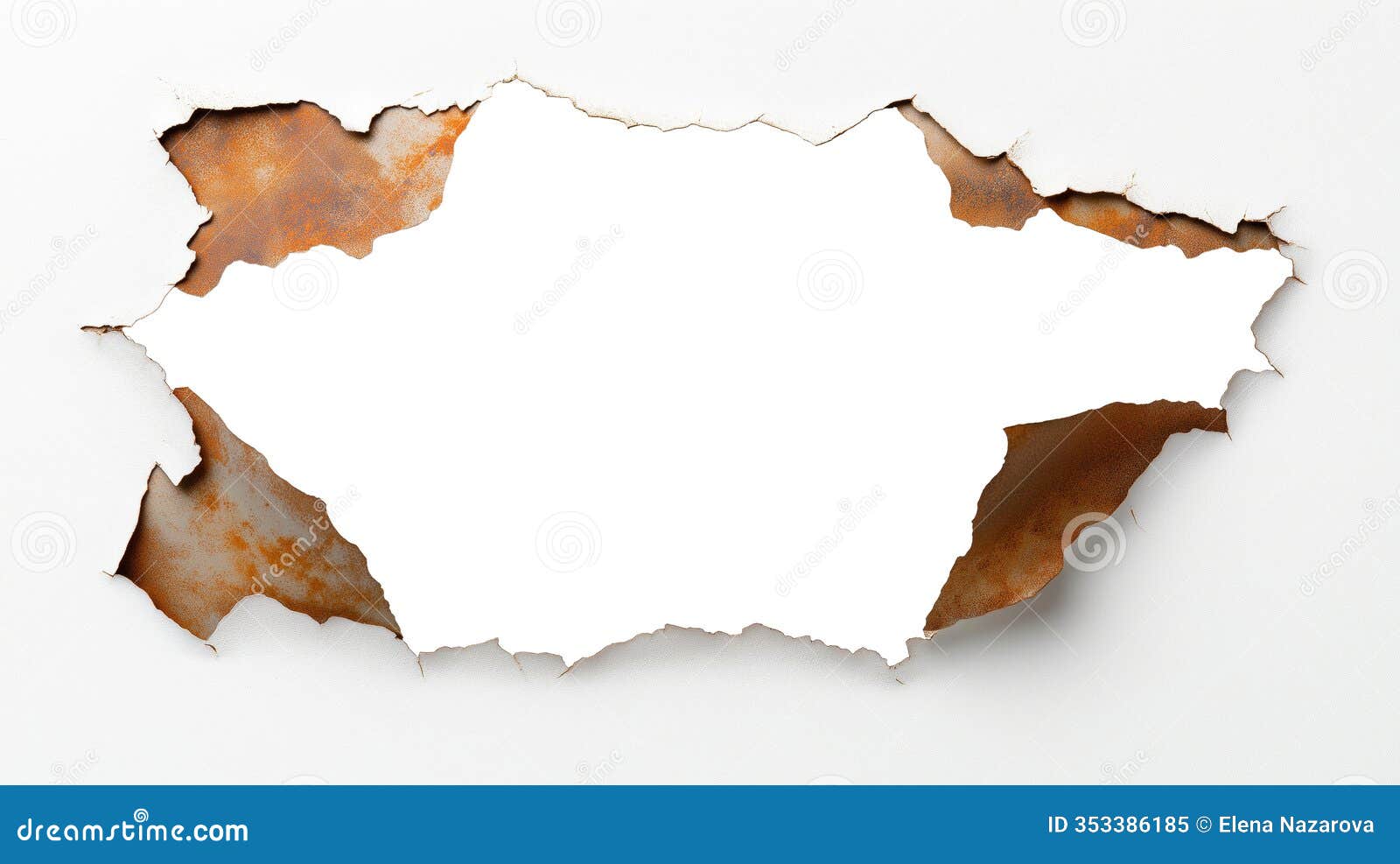 Torn Rusty Metal with Jagged Edges Revealing Blank Space Stock Image ...