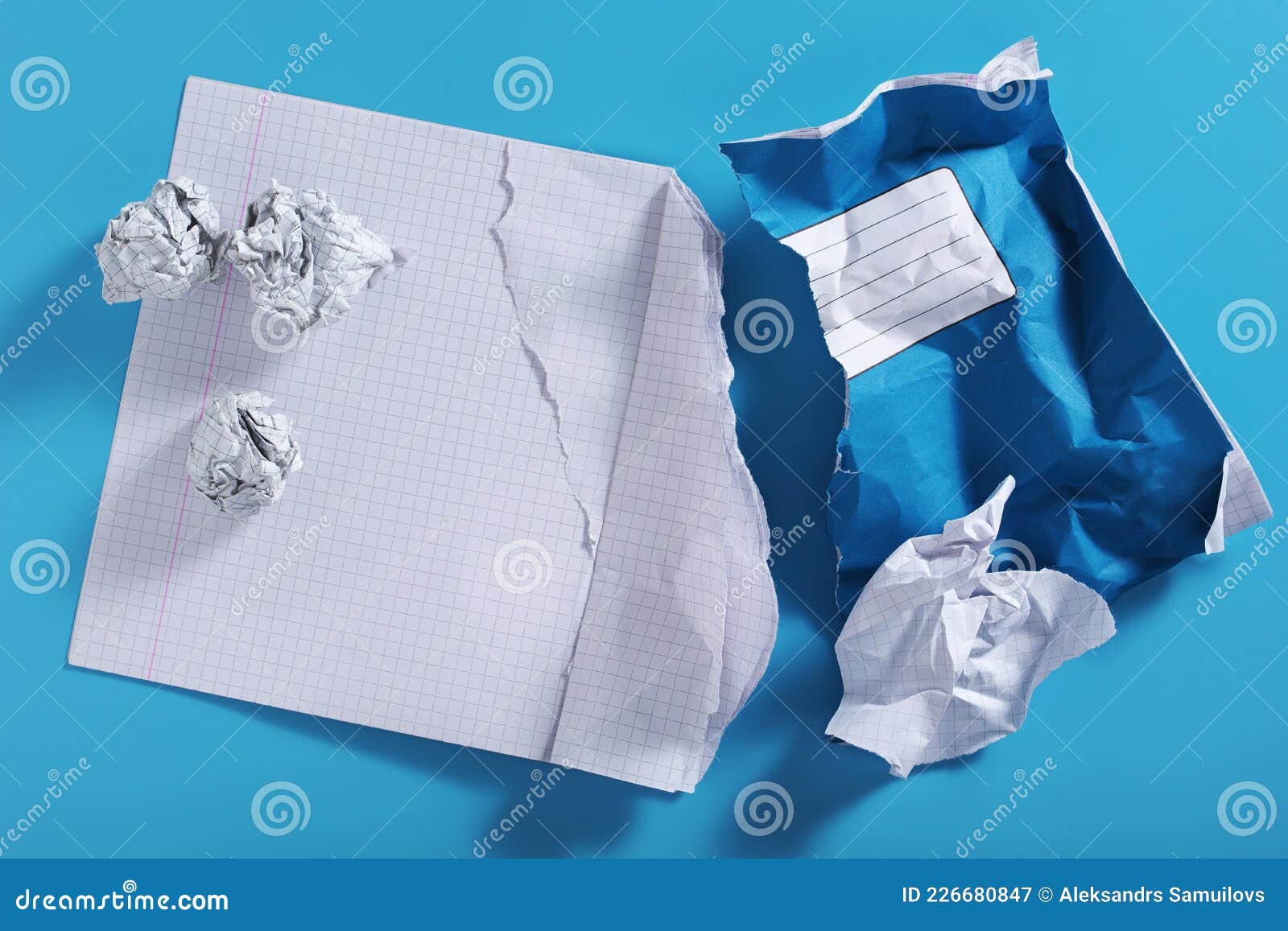 Torn school notebook stock image. Image of torn, page - 226680847