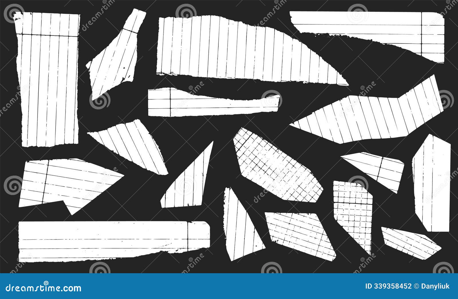 Torn Scrapbook Paper. Blank Notepad Pages Vector Illustration. Stock ...