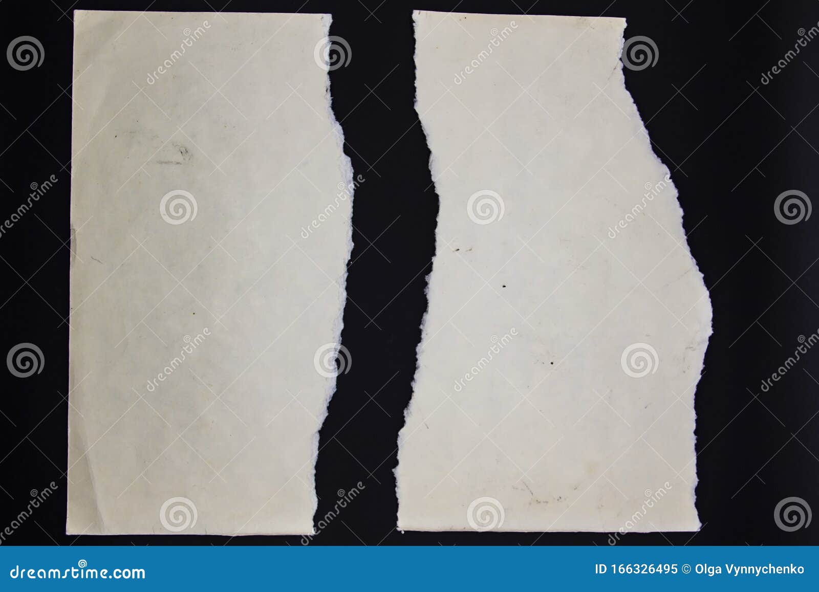 A Torn Sheet of Paper on a Black Background. a Design Element Stock ...