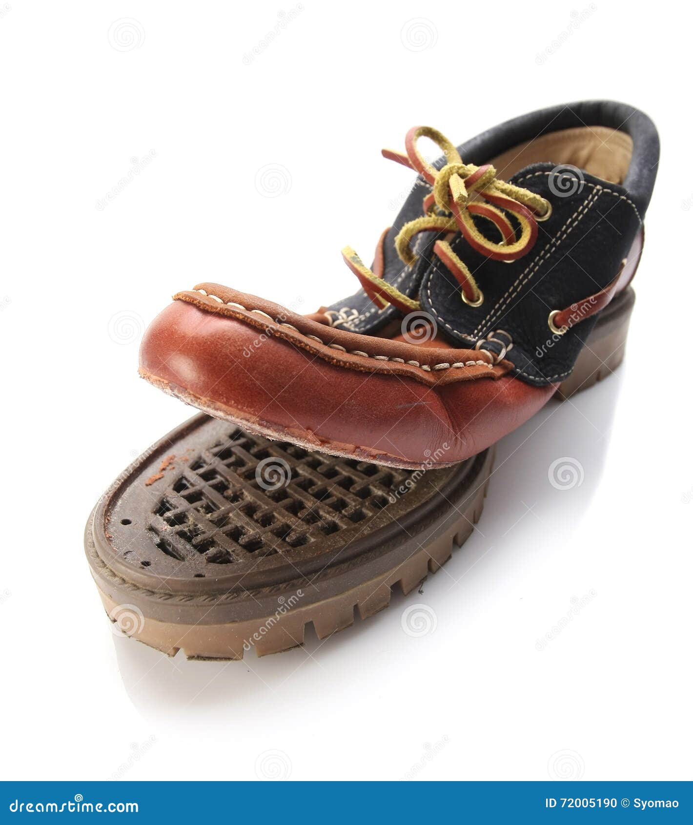 Torn Shoe on a White Background Isolate. Stock Photo - Image of casual ...