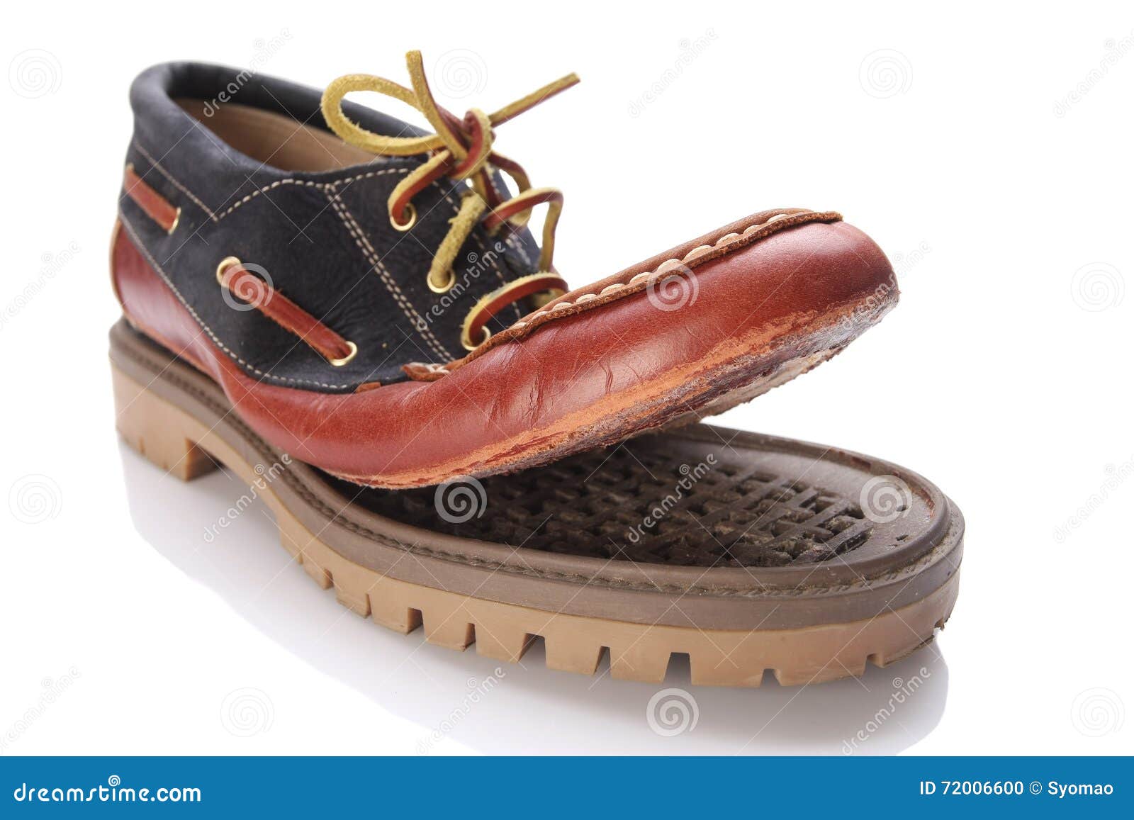 Torn Shoe on a White Background Isolate. Stock Photo - Image of ...