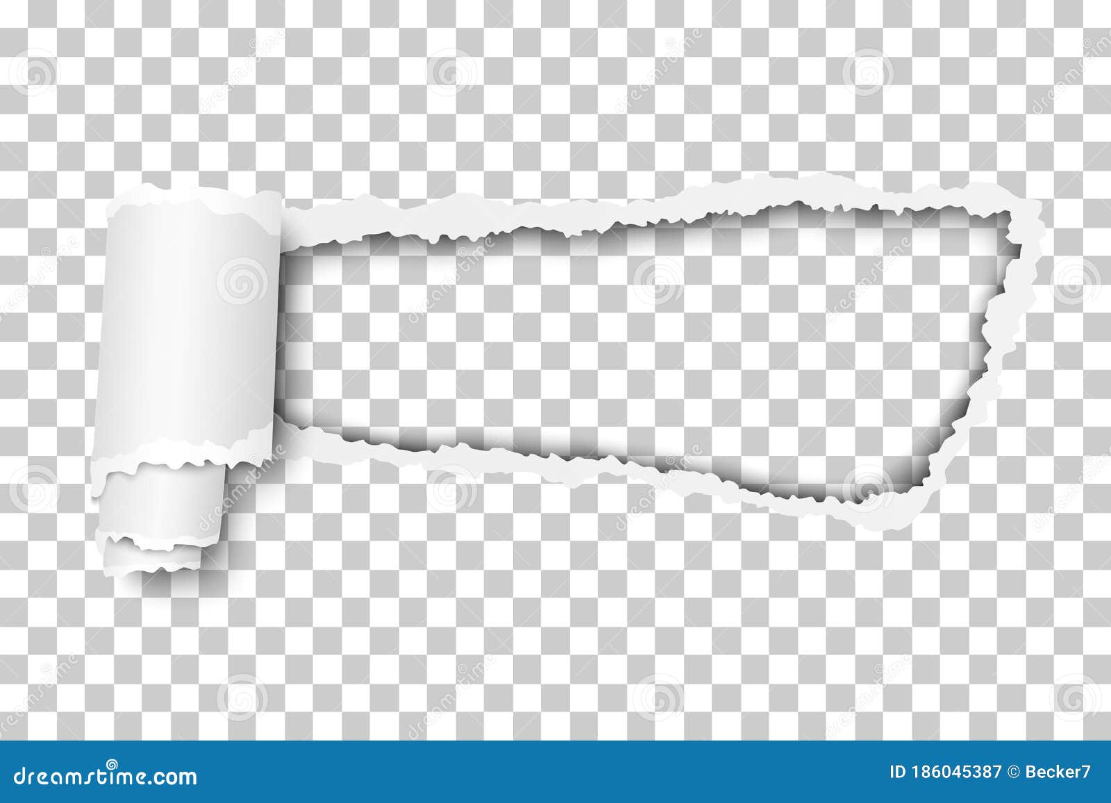 Torn, Snatched Window In Sheet Of Paper. Template Design Cartoon Vector ...