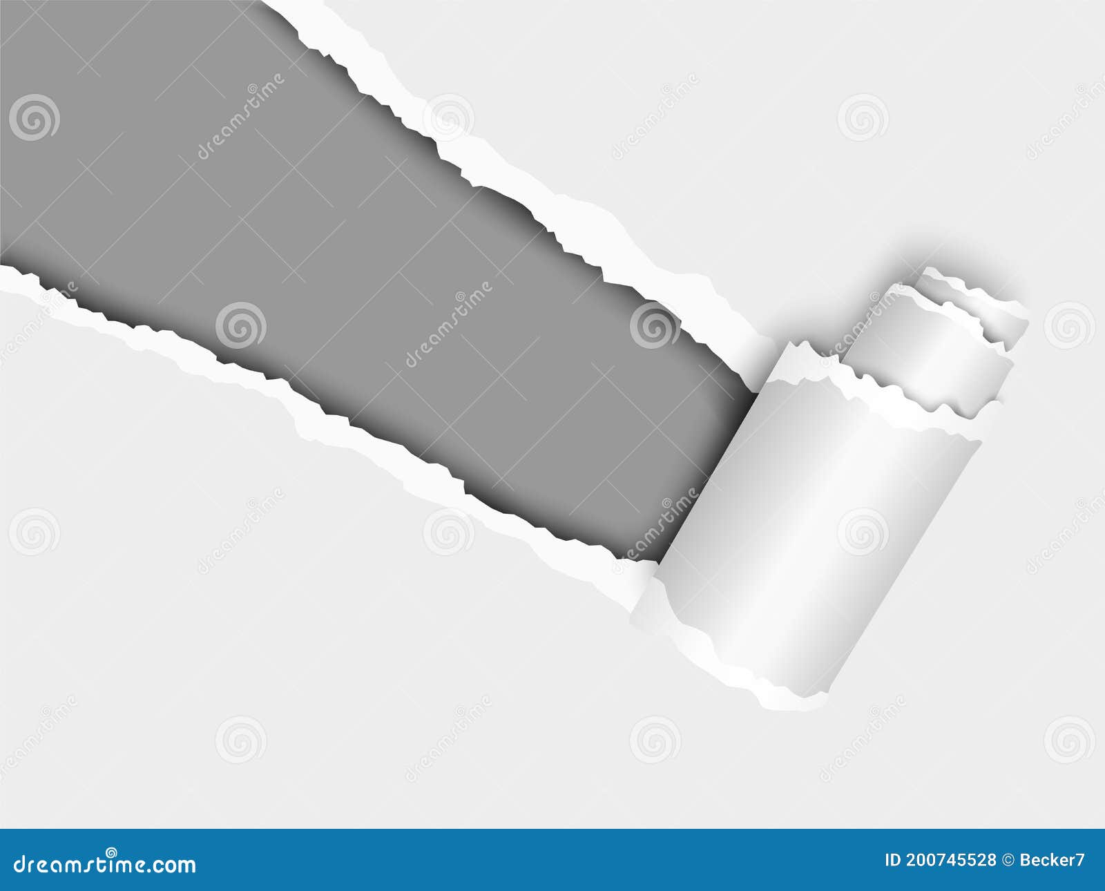 Torn, Snatched Window Placed Diagonally from Upper Left Corner in White ...