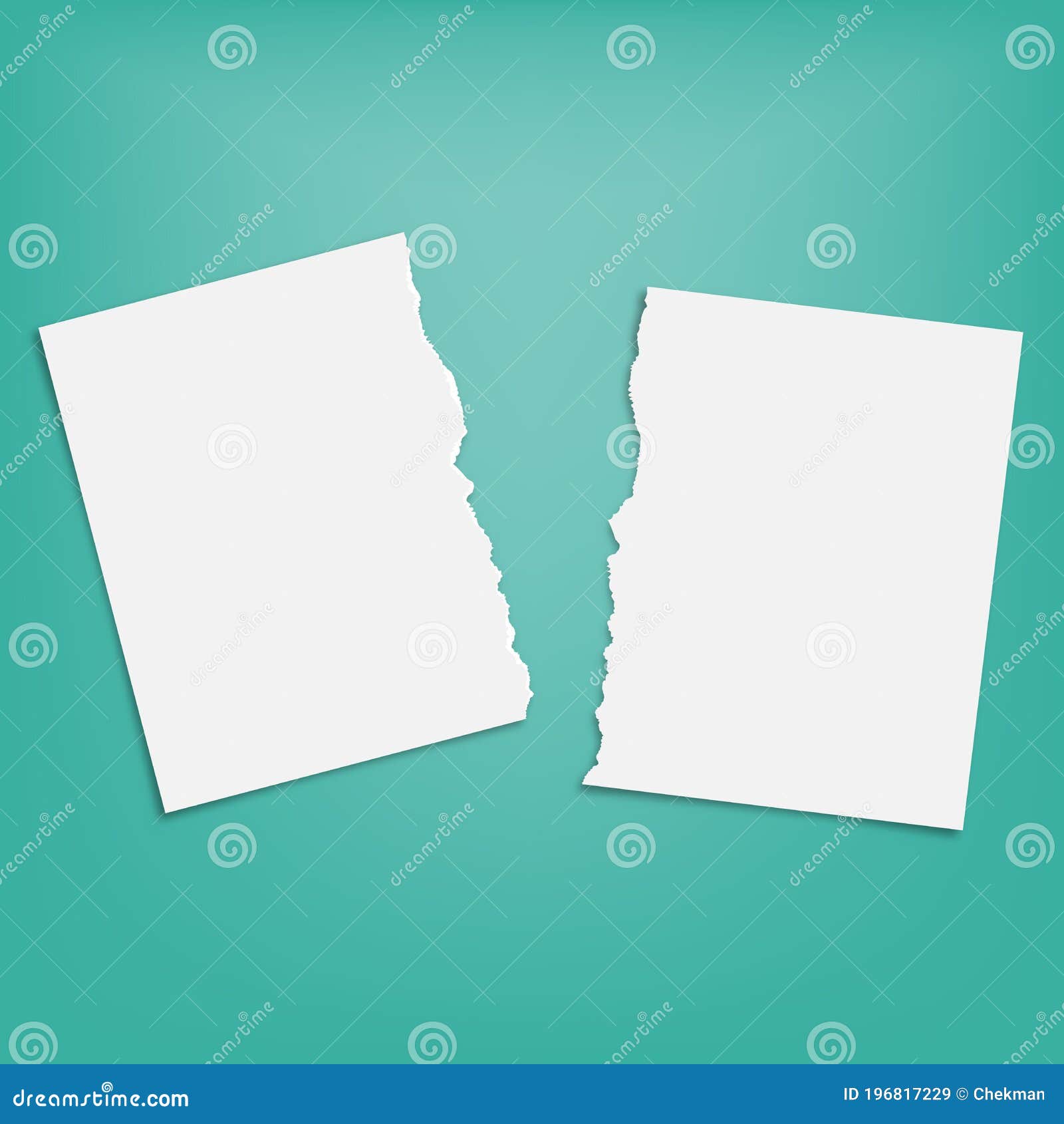 Torn Square Paper Piece. Vector Paper Pieces with Shadows Stock ...