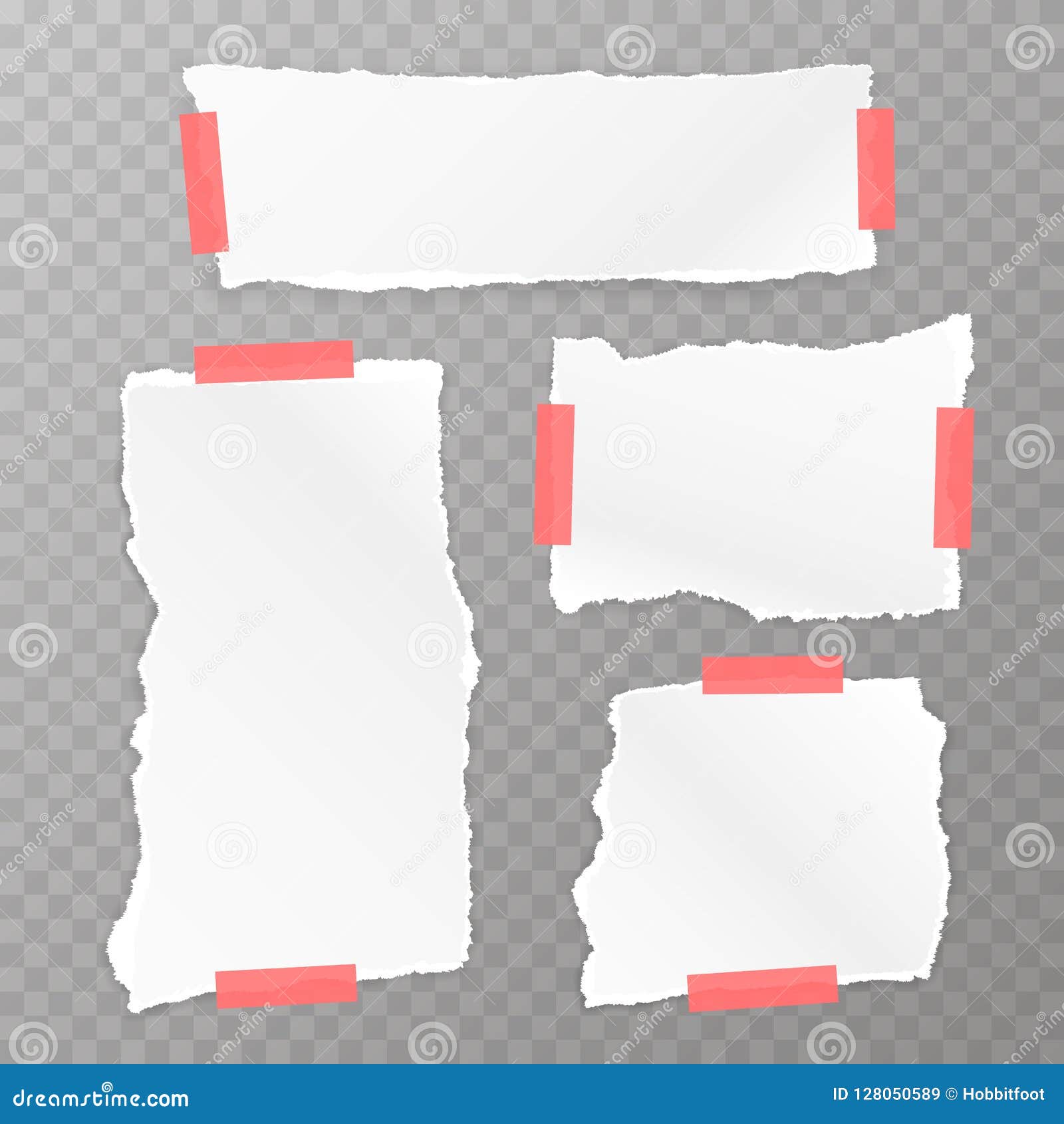 Torn Square paper set stock vector. Illustration of border - 128050589