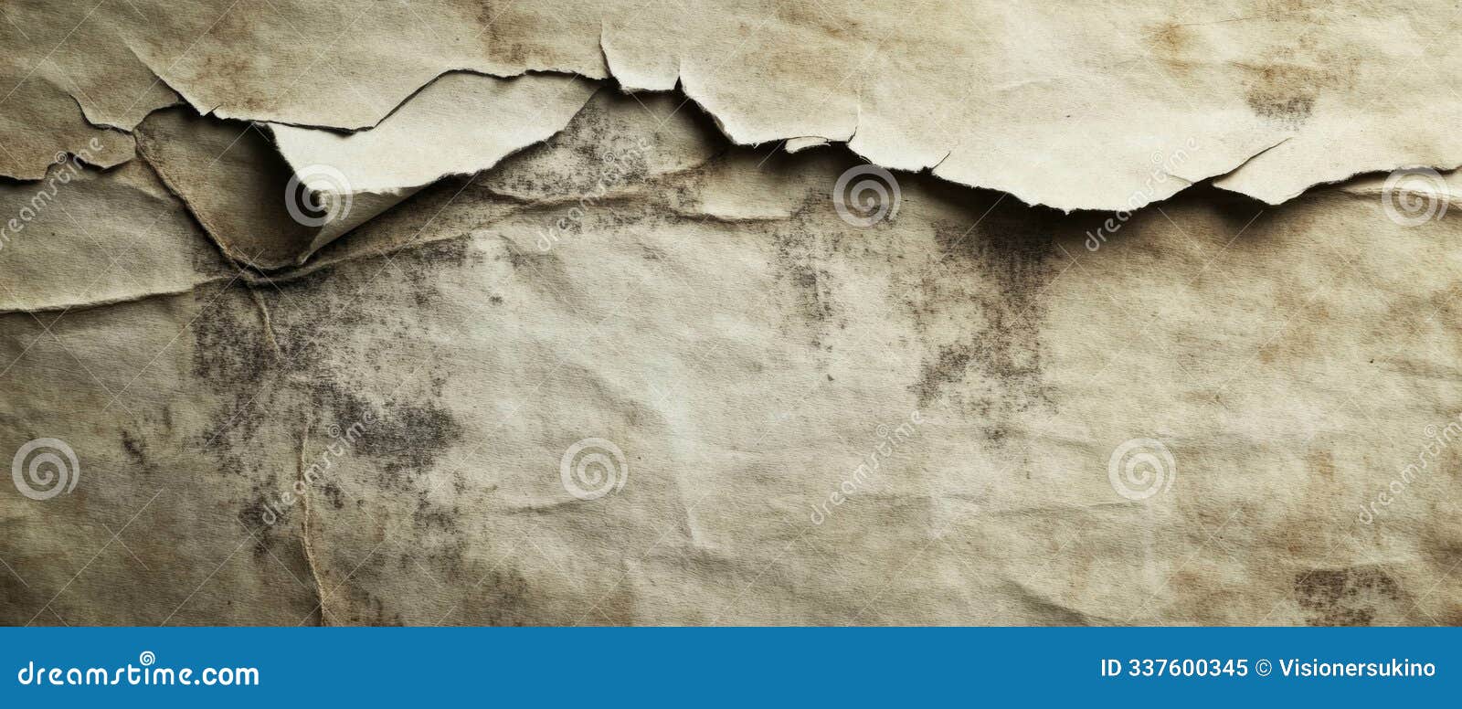 Torn and Stained Antique Paper with Crinkled Texture Stock Illustration ...