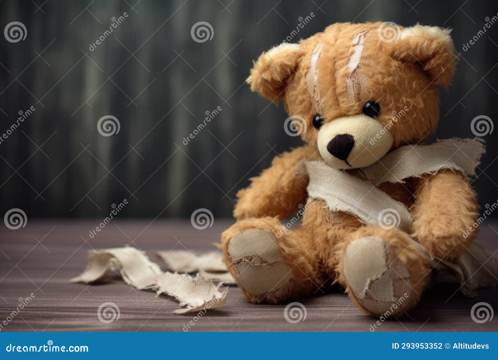 A Torn Teddy Bear Sewn and Mended Stock Photo - Image of repair, bear ...