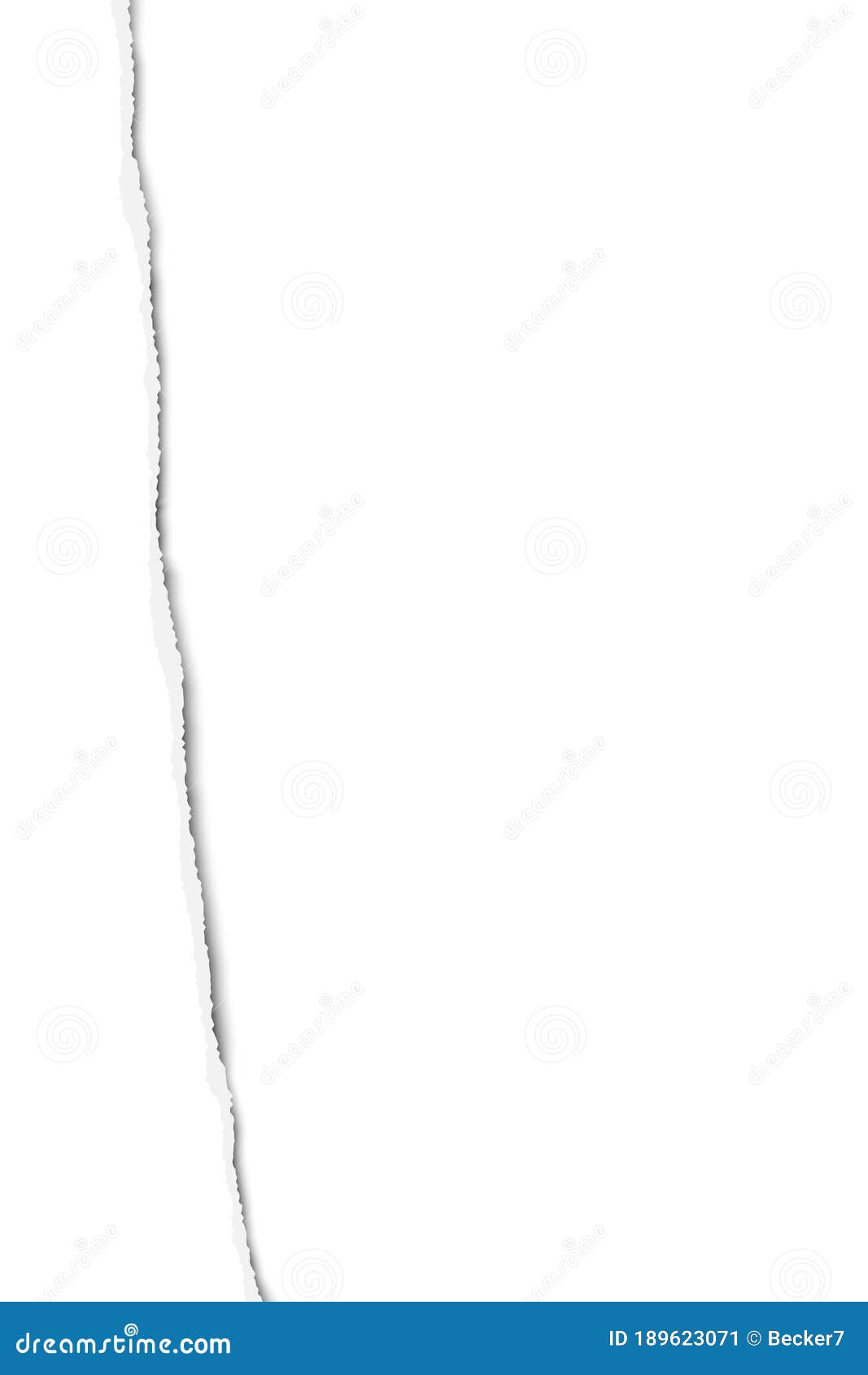Torn from Top To Bottom Vertical Sheet of White A4 Paper on White ...