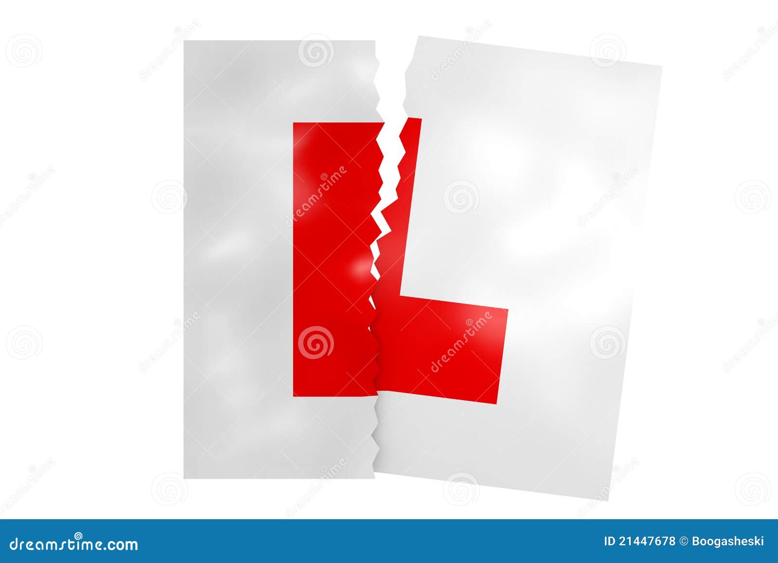 Torn up L plates stock illustration. Illustration of test - 21447678