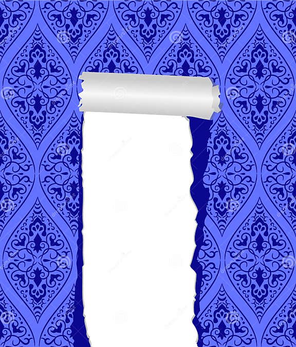 Torn Wallpaper with Floral Pattern Stock Vector - Illustration of ...