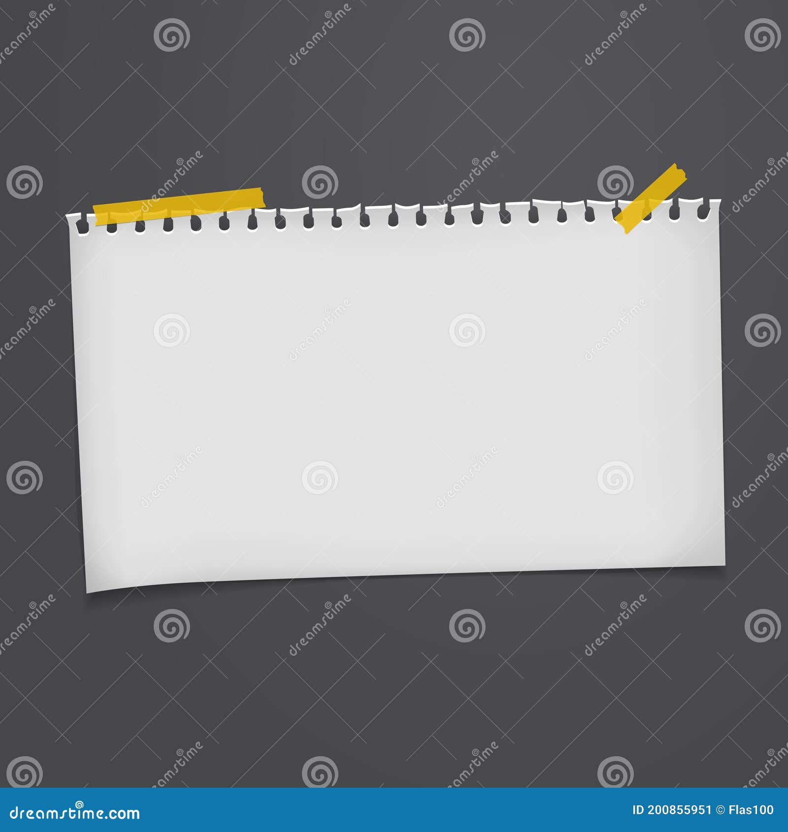 Torn of White Blank Note, Notebook Paper with Folded Corner Sticked on ...