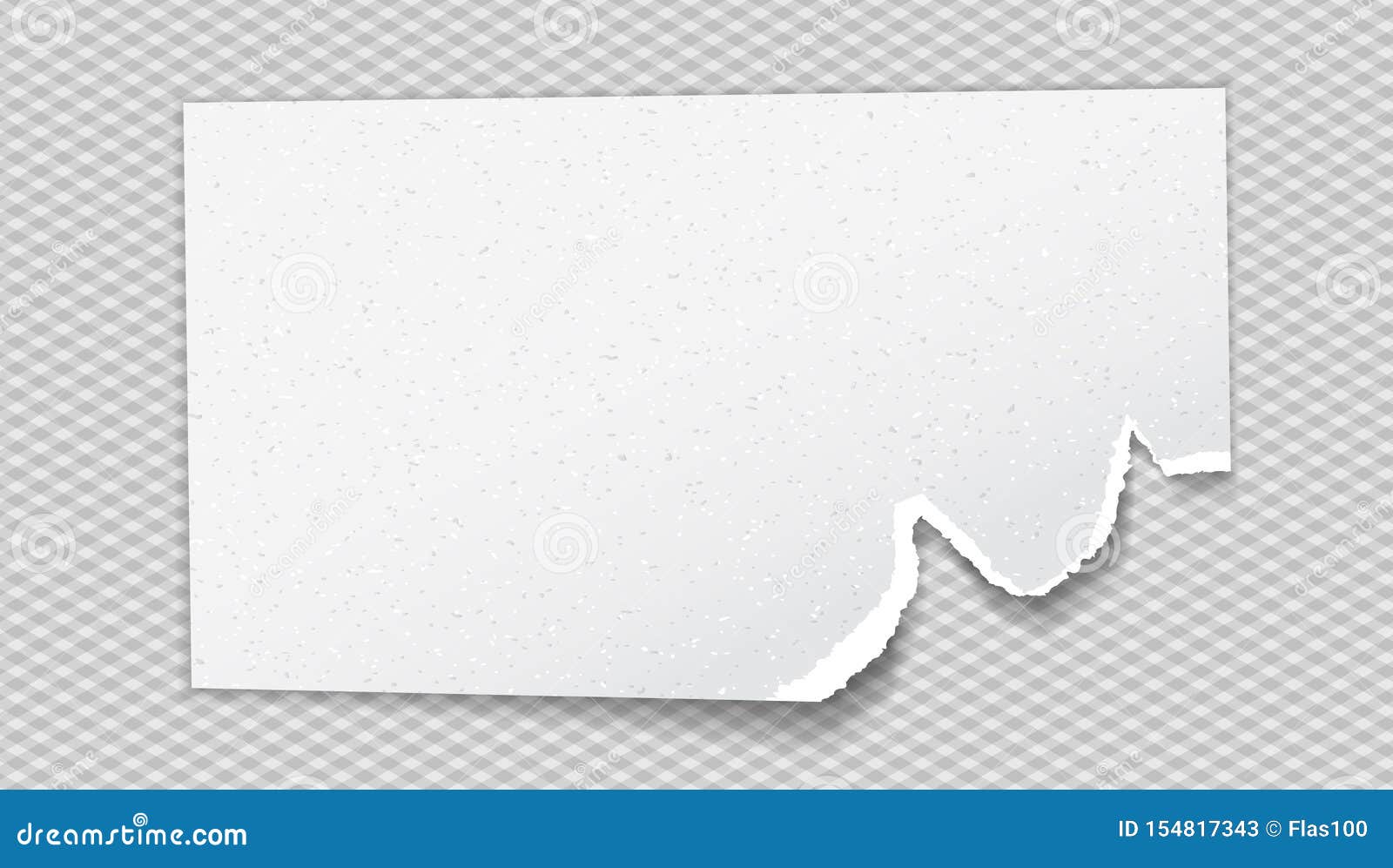 Torn White Note, Notebook Grainy Paper Piece is on Grey Squared ...