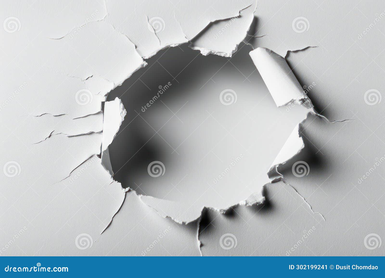 Torn White Paper with a Circular Gap in the Middle. Generative AI Stock ...