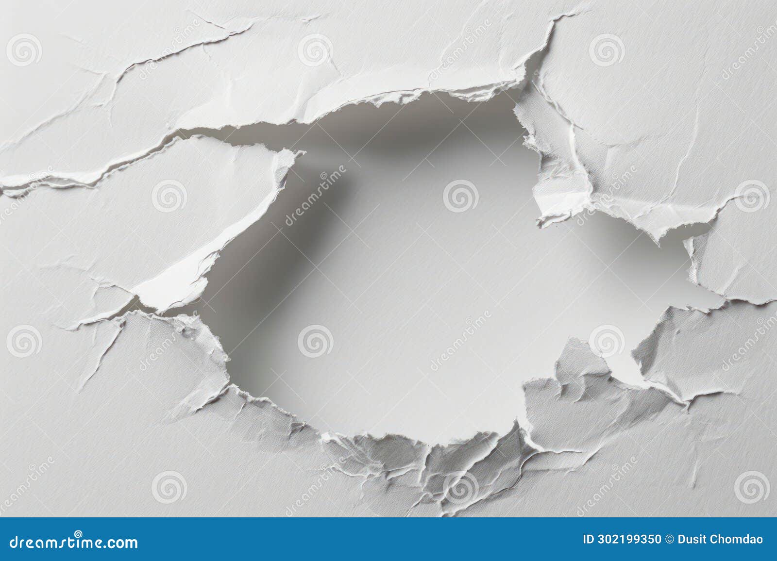 Torn White Paper with a Circular Gap in the Middle. Generative AI Stock ...