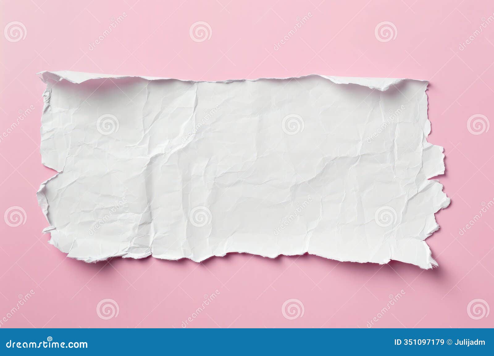 Torn White Paper with Jagged Edges on a Pink Background. Stock ...