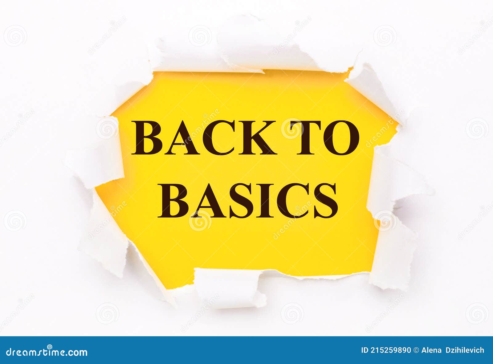 Torn White Paper Lies on a Bright Yellow Background with the Text BACK ...