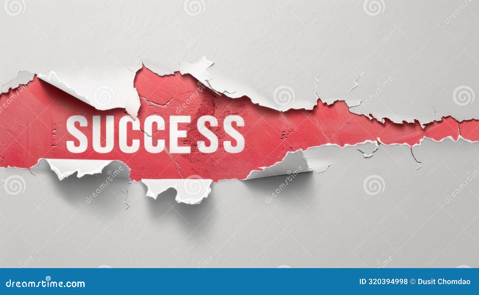 Torn White Paper Revealing Red Layer with SUCCESS Text Concept Change ...
