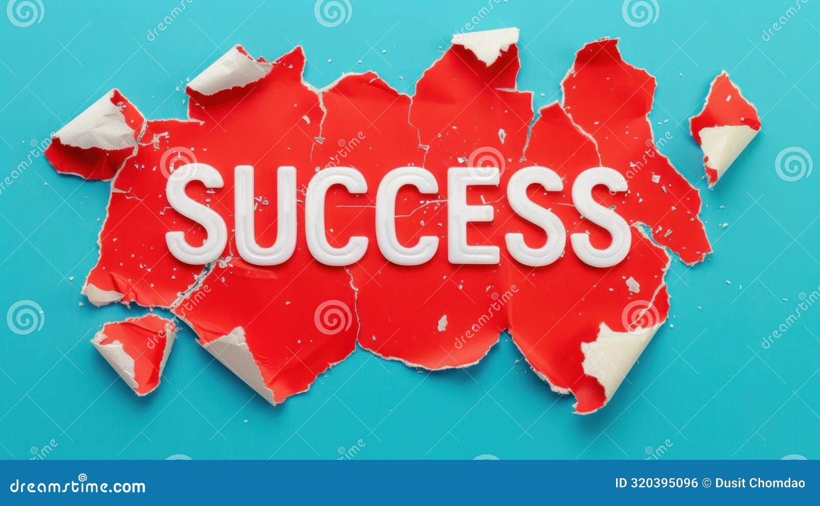 Torn White Paper Revealing Red Layer with SUCCESS Text Concept Change ...