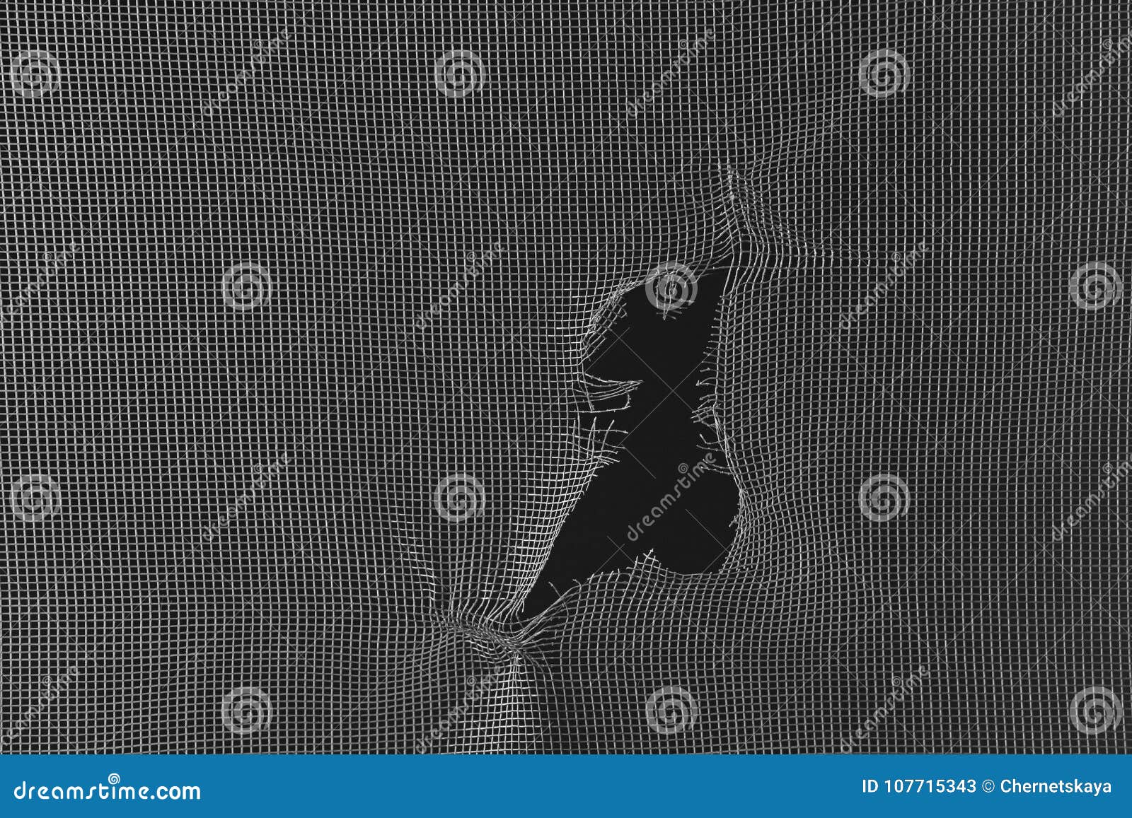 Torn Window Screen, Closeup Stock Image - Image of design, material ...