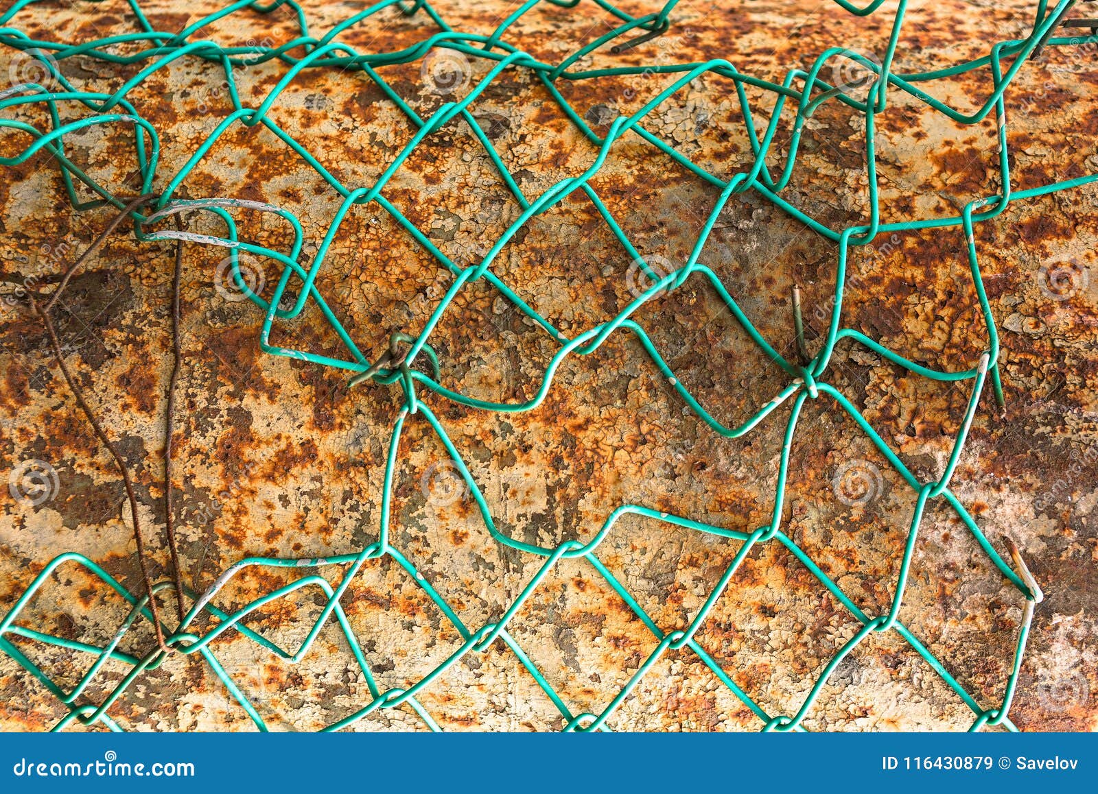 Torn Wire Mesh is on Rusty Metal Background Stock Image - Image of cage ...